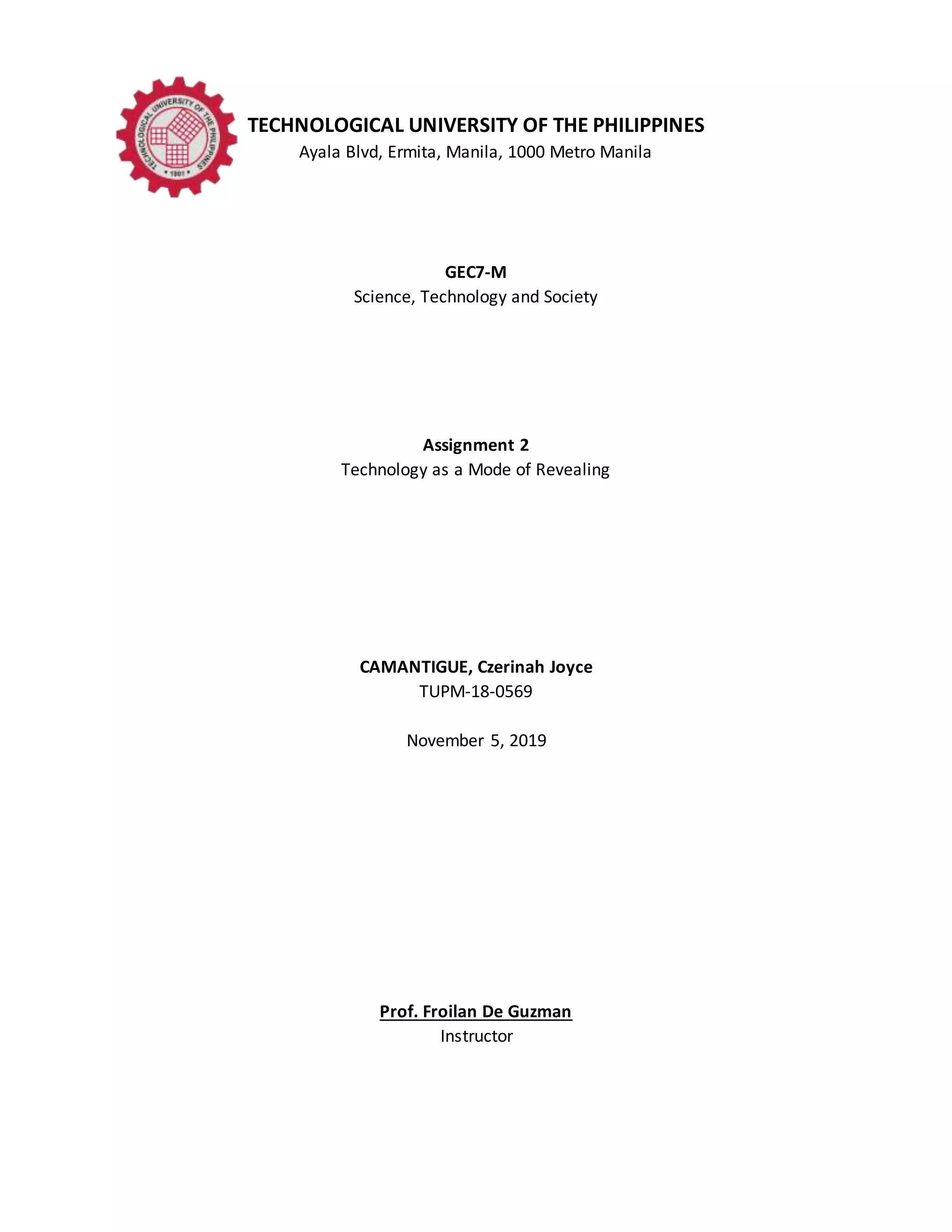 Sts technology assignment 2 | PDF