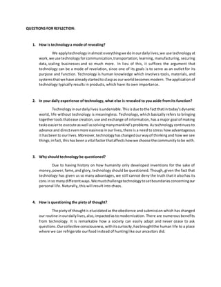 Sts technology assignment 2 | DOCX | Technology & Computing