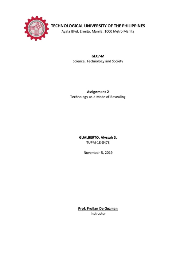 Sts technology assignment 2 | PDF