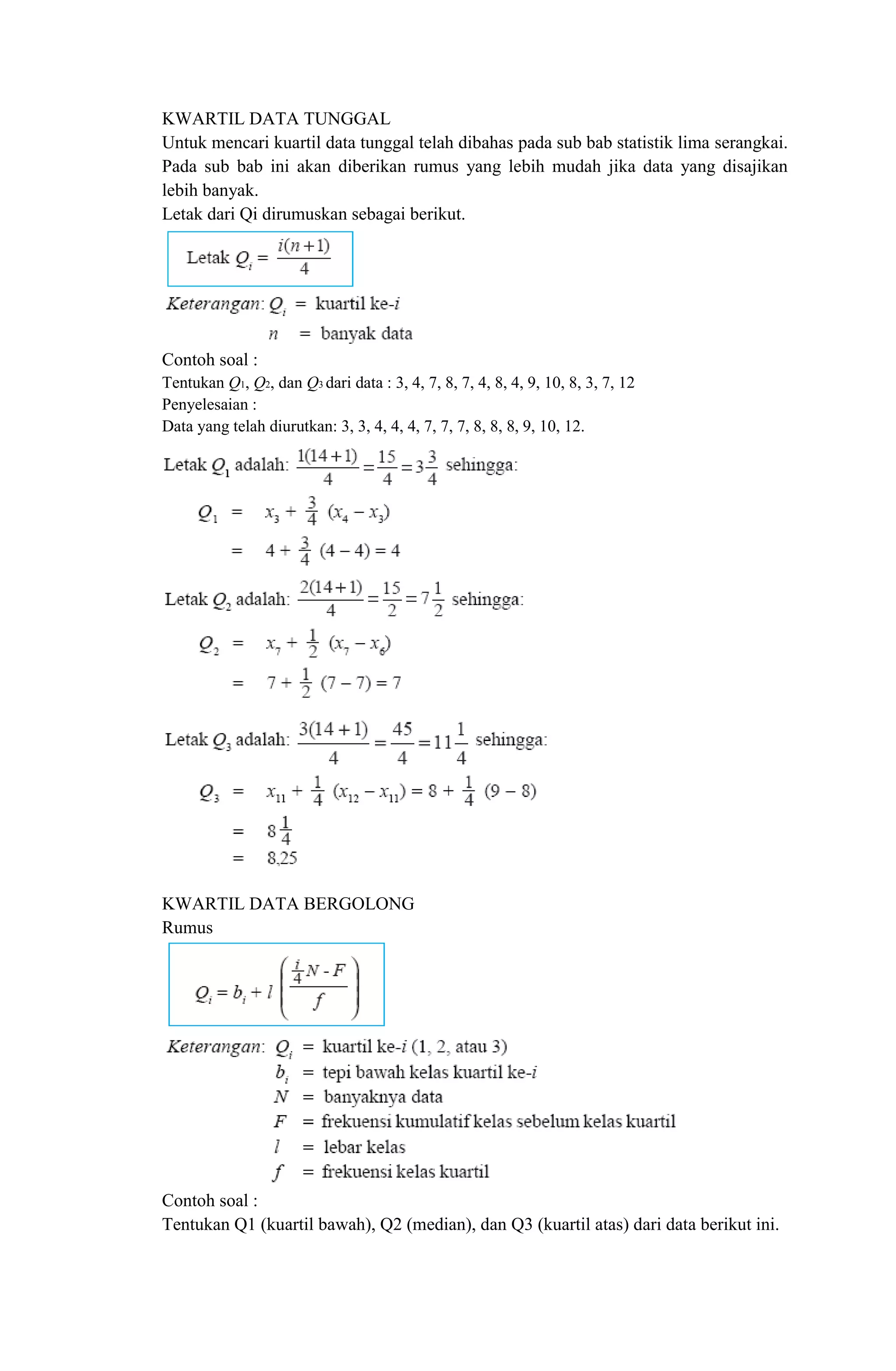 Rangkuman Materi Ststistika | DOCX
