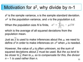Statistics and variabilities Lecture03.ppt | Physics | Science