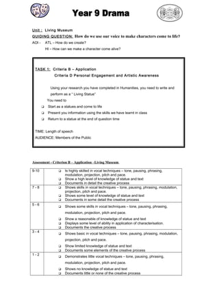 Living Museum task | DOC