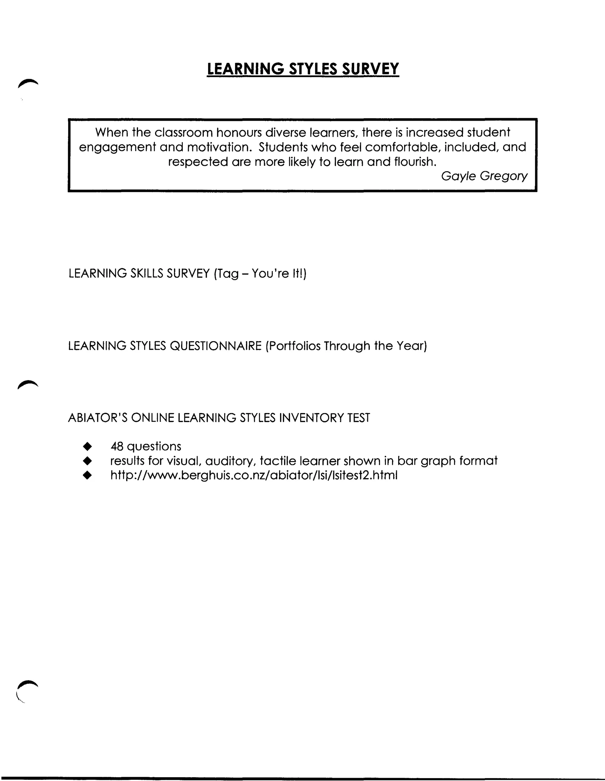 Learning Styles | PDF