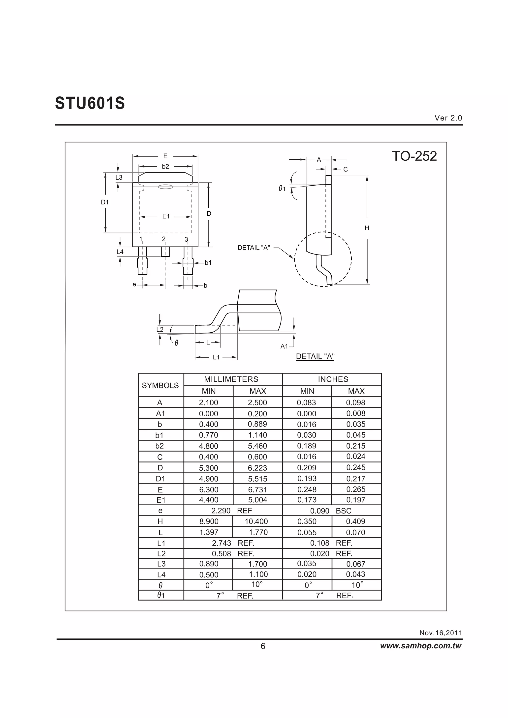 Original P-Channel Mosfet STU601S 601 TO-252 New | PDF