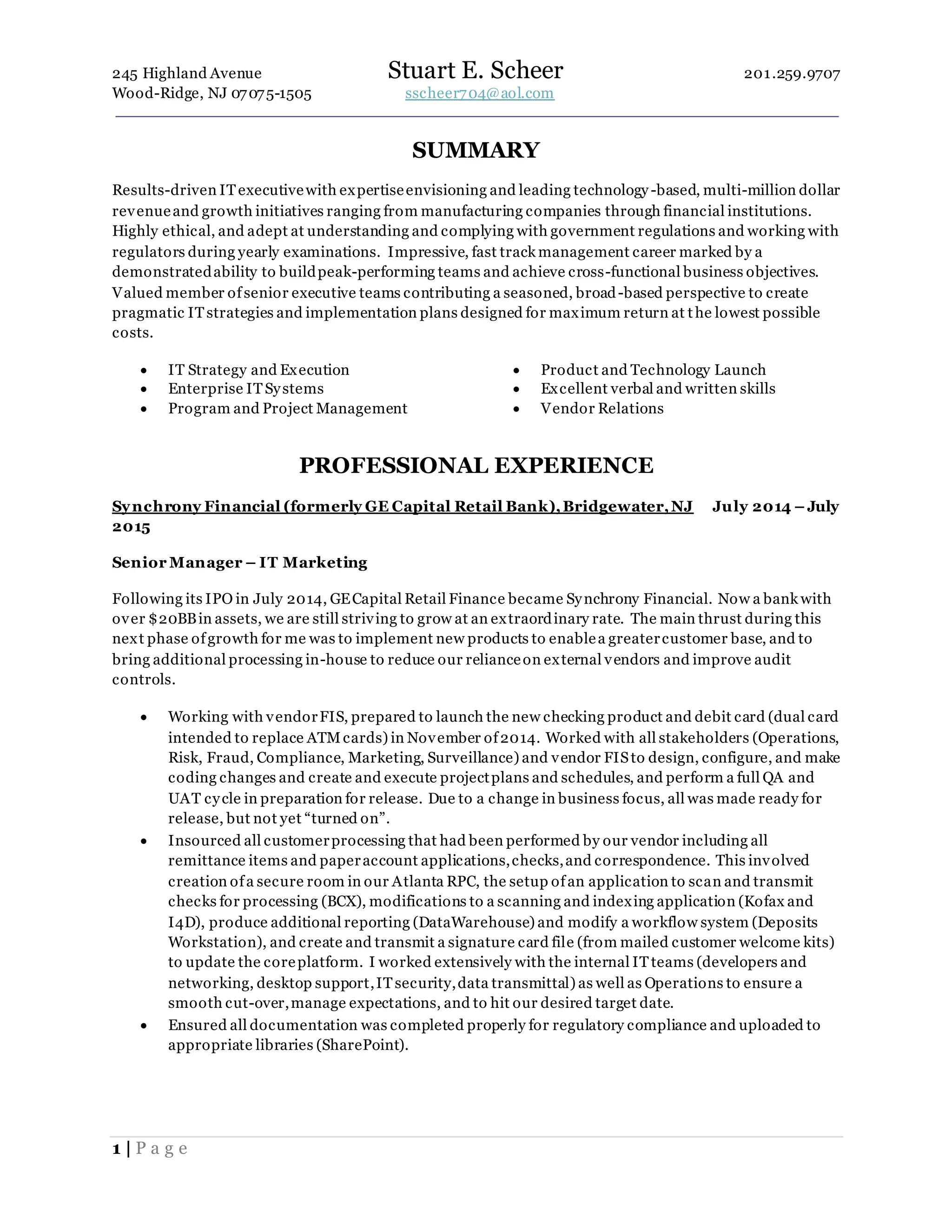 Stuart e scheer_executive_resume_2 | PDF