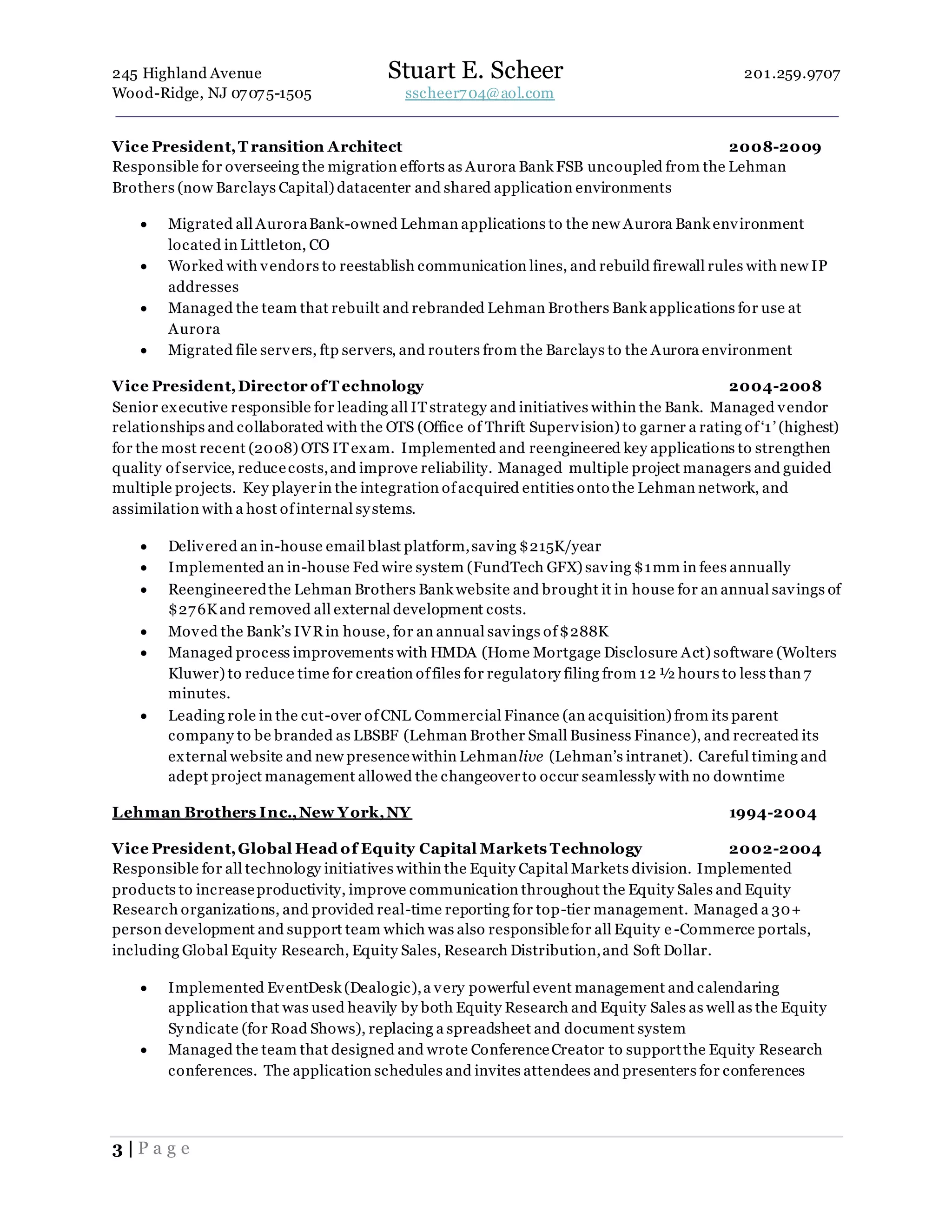 Stuart e scheer_executive_resume_2 | PDF