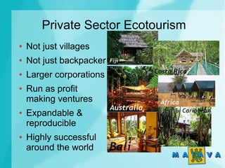 Private sector ecotourism from the ground up: the experiences and ...