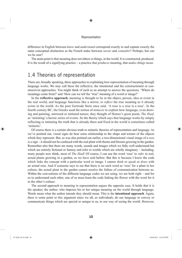 Stuart Hall - Representation Theory | PDF