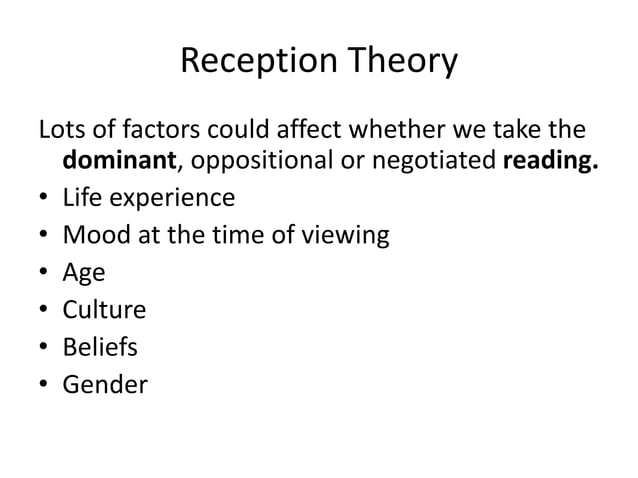Stuart hall (1980) audience reception theory | PPTX