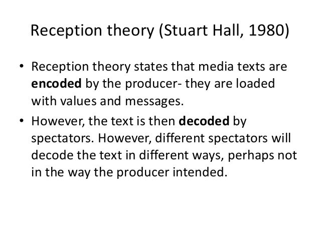 Stuart hall (1980) audience reception theory