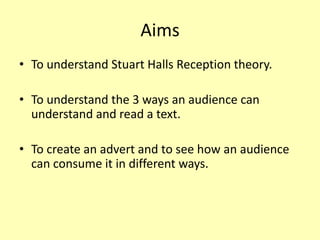 Stuart hall reception theory | PPTX