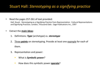 Stuart Hall Theories of representation 1.pptx | Debated Sensitive ...