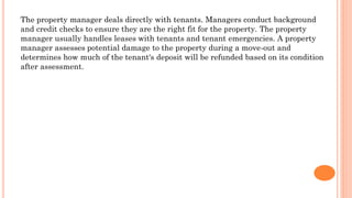 The Fundamental Roles of a Property Manager | PPTX