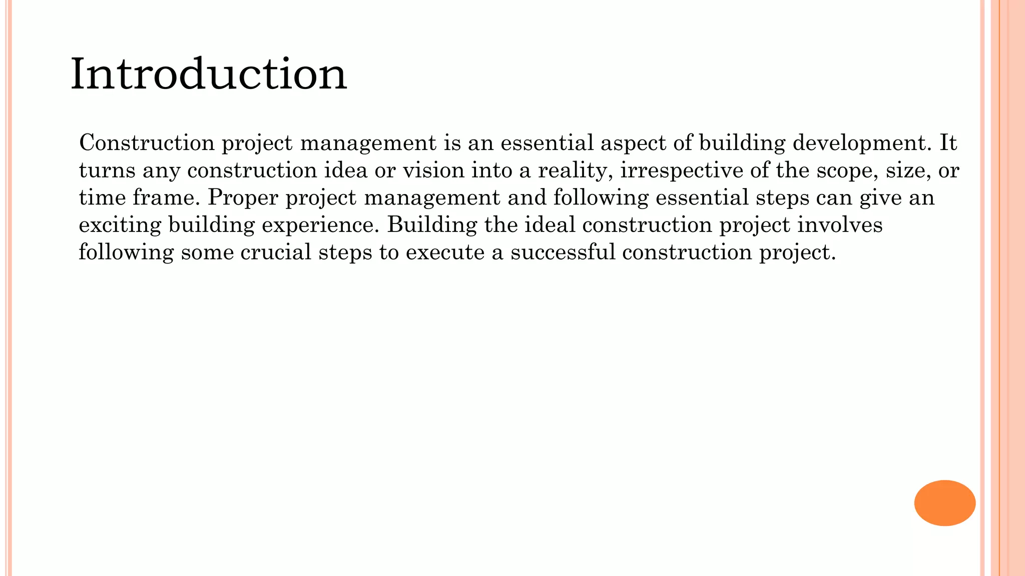 Essential Stages of Construction Project Management | PPTX