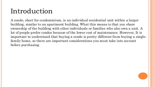 Important Considerations when Buying a Condo | PPTX