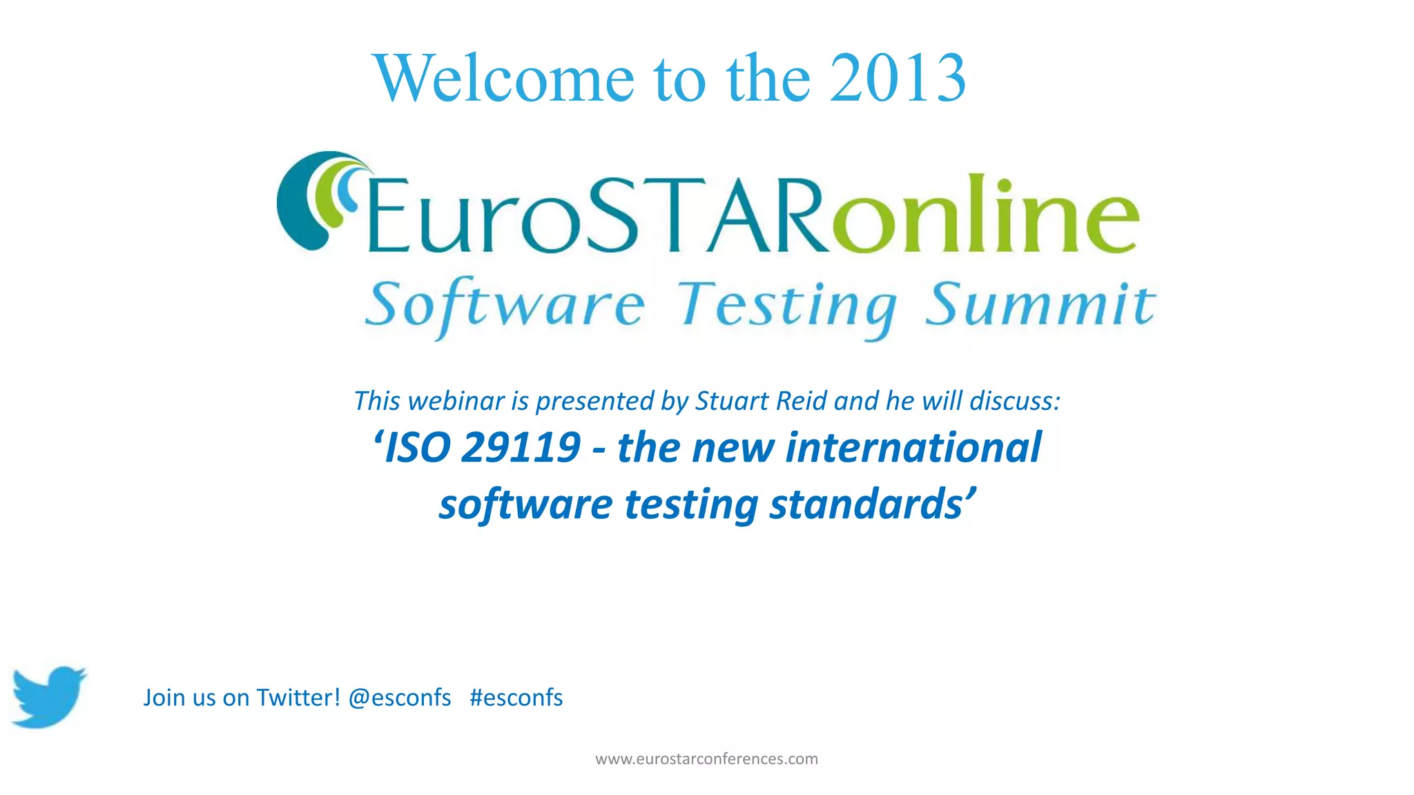 "ISO 29119 - The New Set of International Standards on Software Testing ...