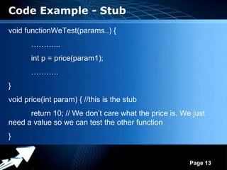 Stub Testing and Driver Testing | PPT | Web Development | Internet