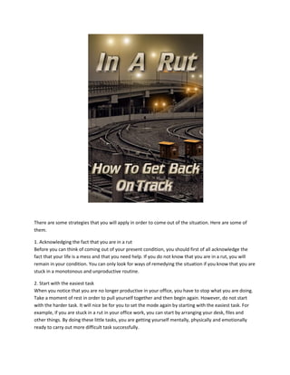 In A Rut | PDF | Mental Health | Diseases and Conditions