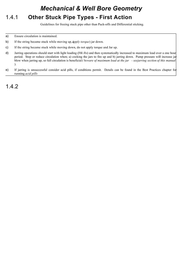Stuck pipe manual | PDF