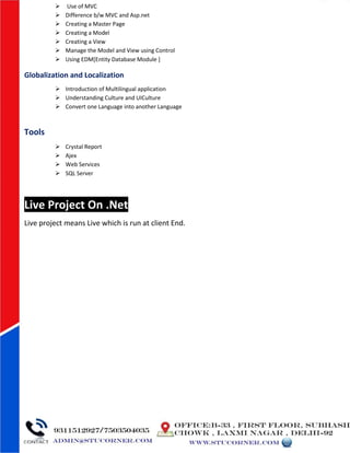 Stucorner dot-net-training-syllabus | PDF