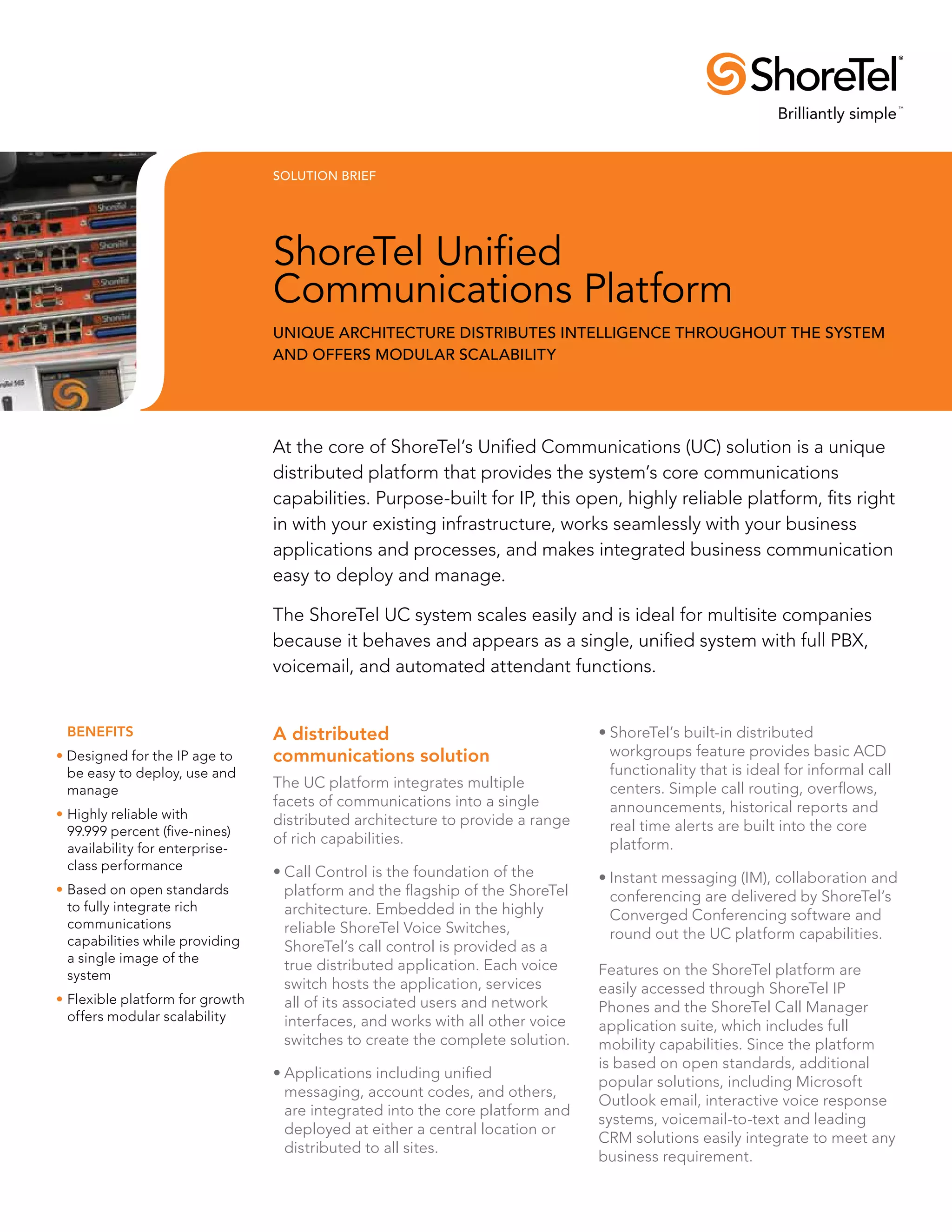 ShoreTel | PDF | Web Conferencing | Computer Software and Applications