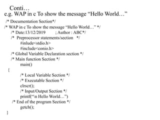 Stucture of c program | PPT | Free Download
