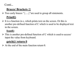 Stucture of c program | PPT