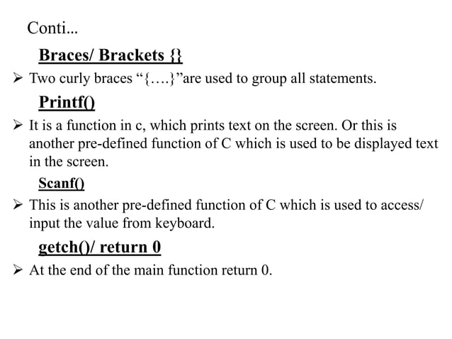 Stucture of c program | PPT | Free Download