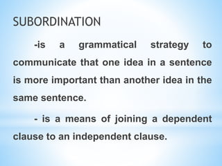 Stuctures of Subordination | PPTX
