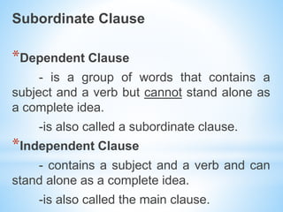 Stuctures of Subordination | PPTX