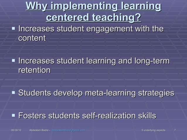 Student centered teaching | PPT | Educational Assessment | Education