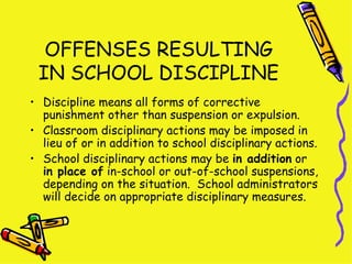 In School Suspension Rules