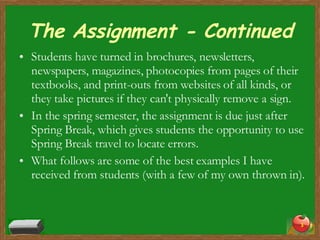 Student Examples Of Grammar, Punctuation And Usage | PPT