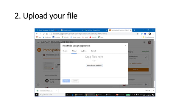 Student how to submit assignment or answer file in google classroom ba ...