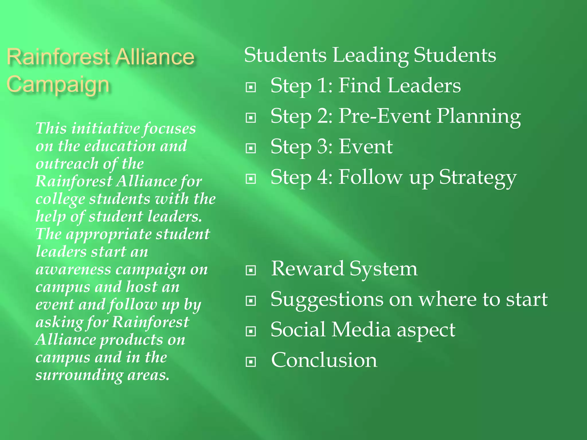 Student Leader Campaign | PPTX
