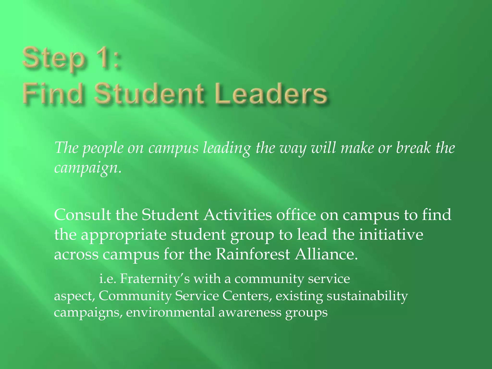 Student Leader Campaign | PPTX