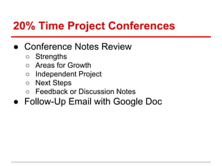 Student-Led Conferences and 20% Time Projects for Elementary Classrooms ...