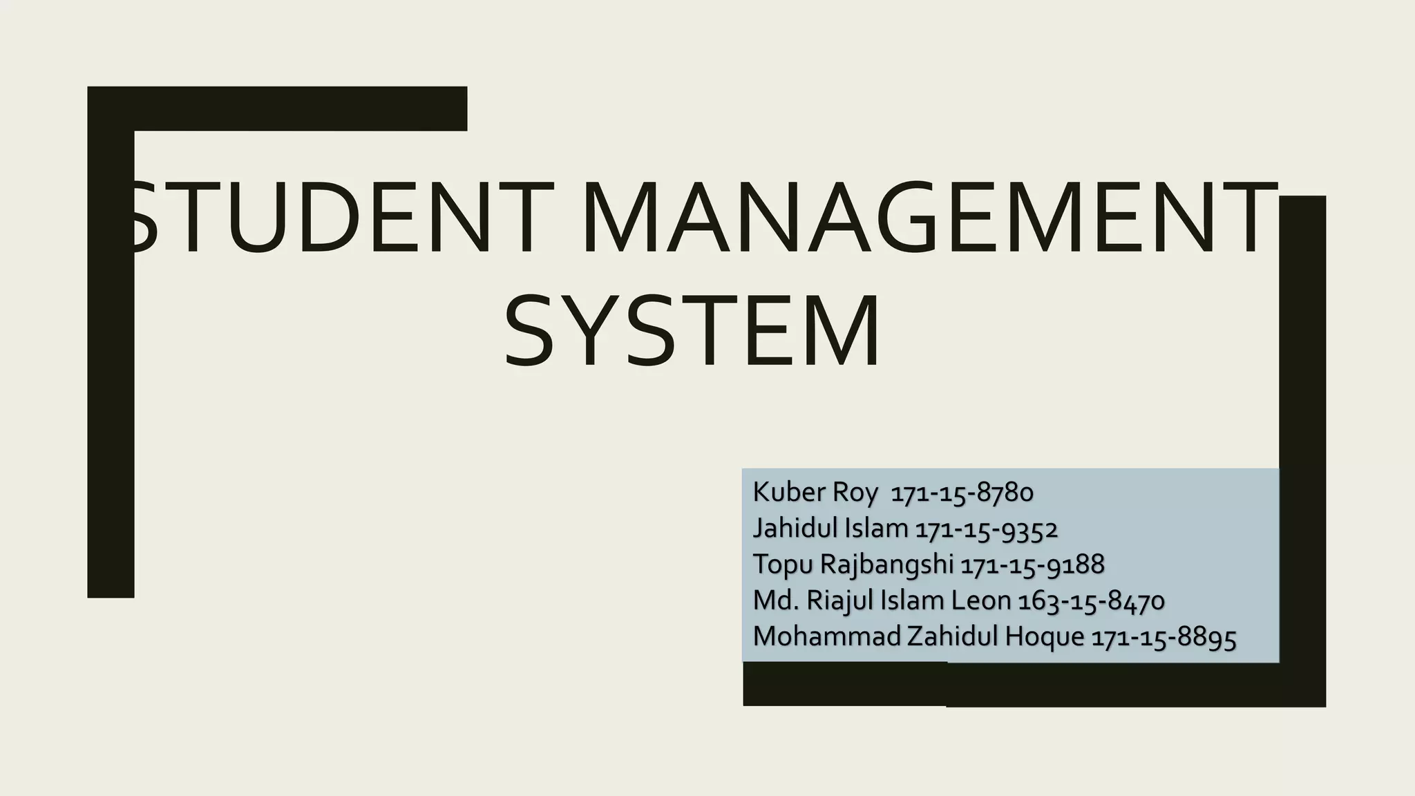 Student Management System Presentation Slide | PPTX