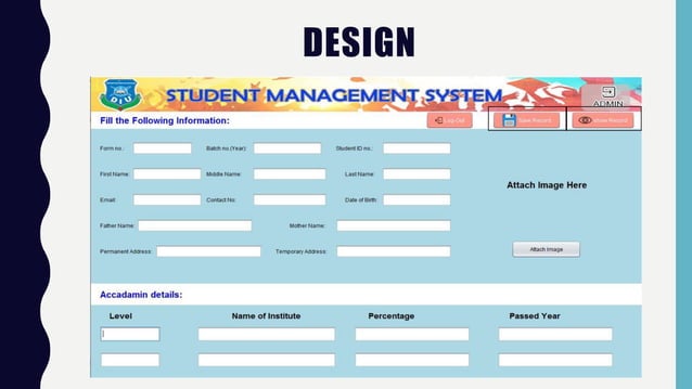 Student Management System Presentation Slide | PPTX | Databases | Computer Software and Applications