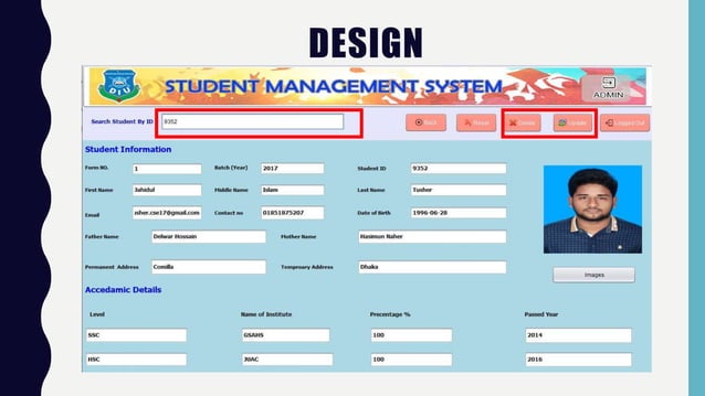 Student Management System Presentation Slide | PPTX | Databases | Computer Software and Applications