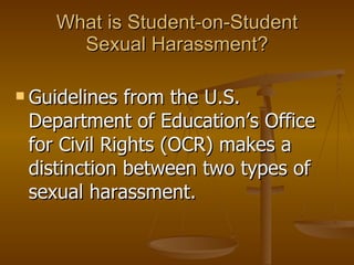 Student On Student Sexual Harassment Ppt | PPT