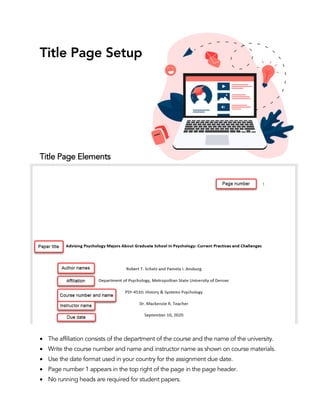APA Style, 7th Edition - Student Paper Setup Guide | PDF