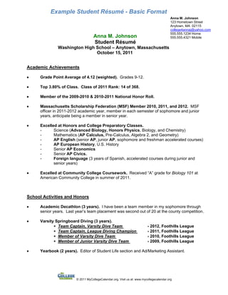 Student resume-format-a | PDF