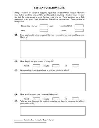 Student Self Evaluation