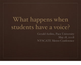 Student Voice Presentation | PDF