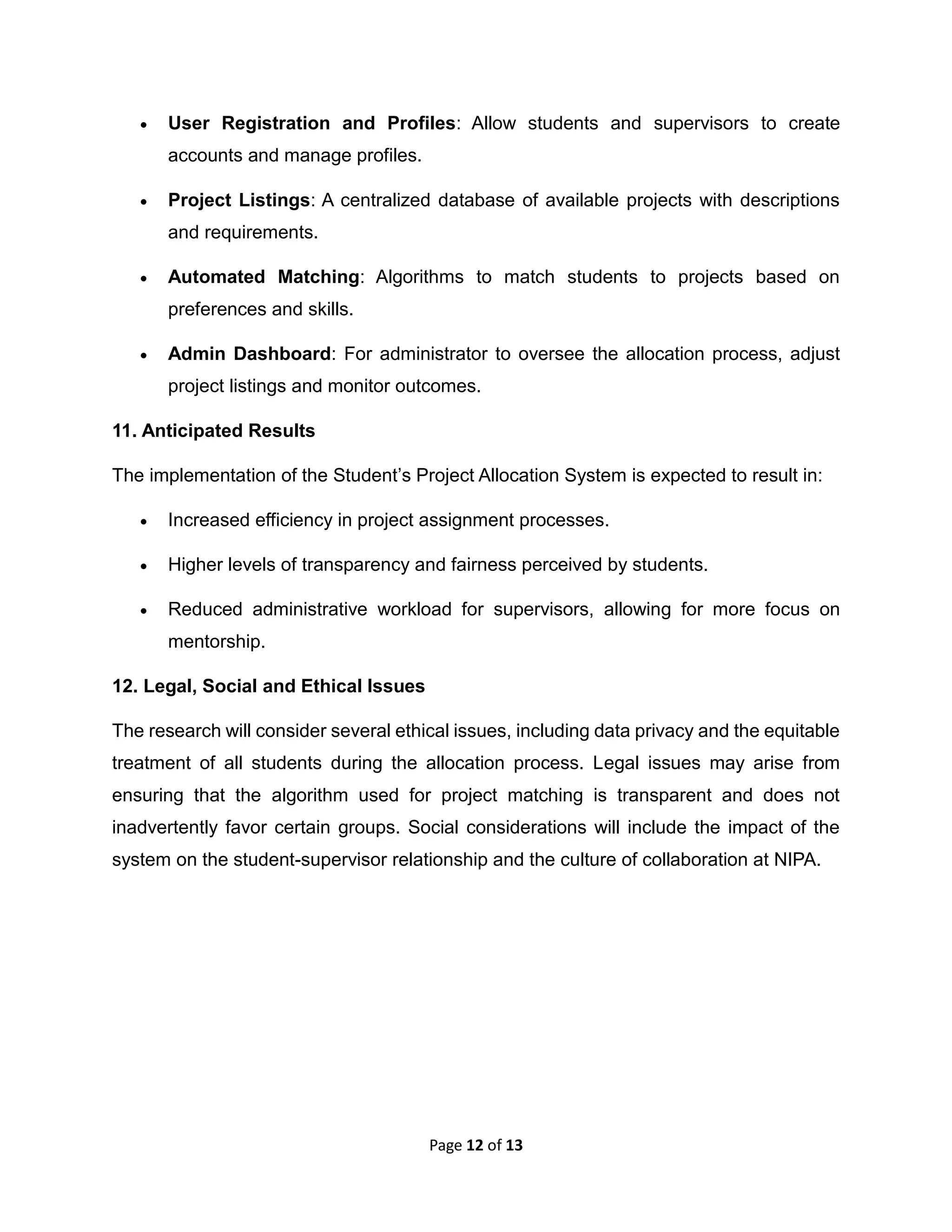 STUDENT’S PROJECT ALLOCATION AND MANAGEMENT SYSTEM | PDF