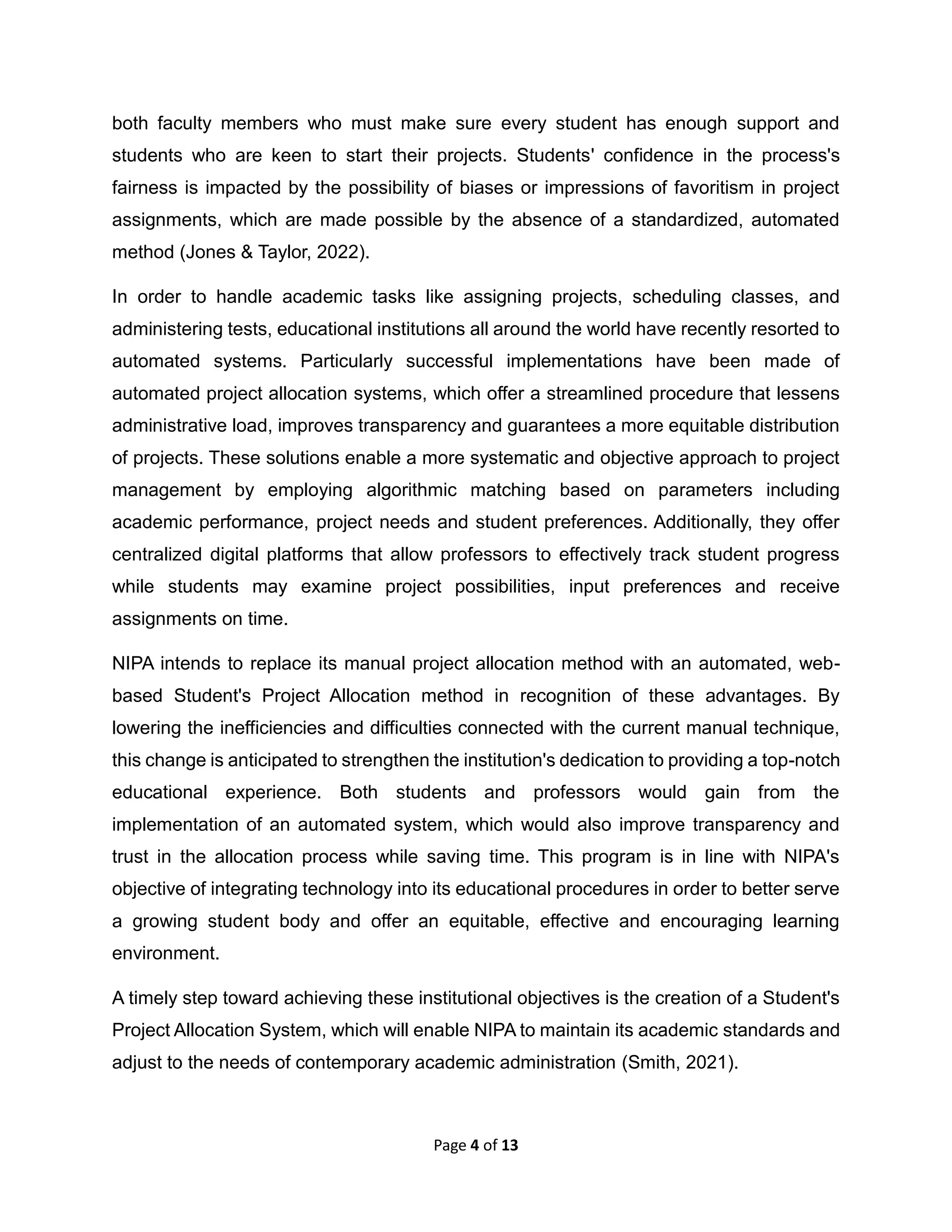 STUDENT’S PROJECT ALLOCATION AND MANAGEMENT SYSTEM | PDF