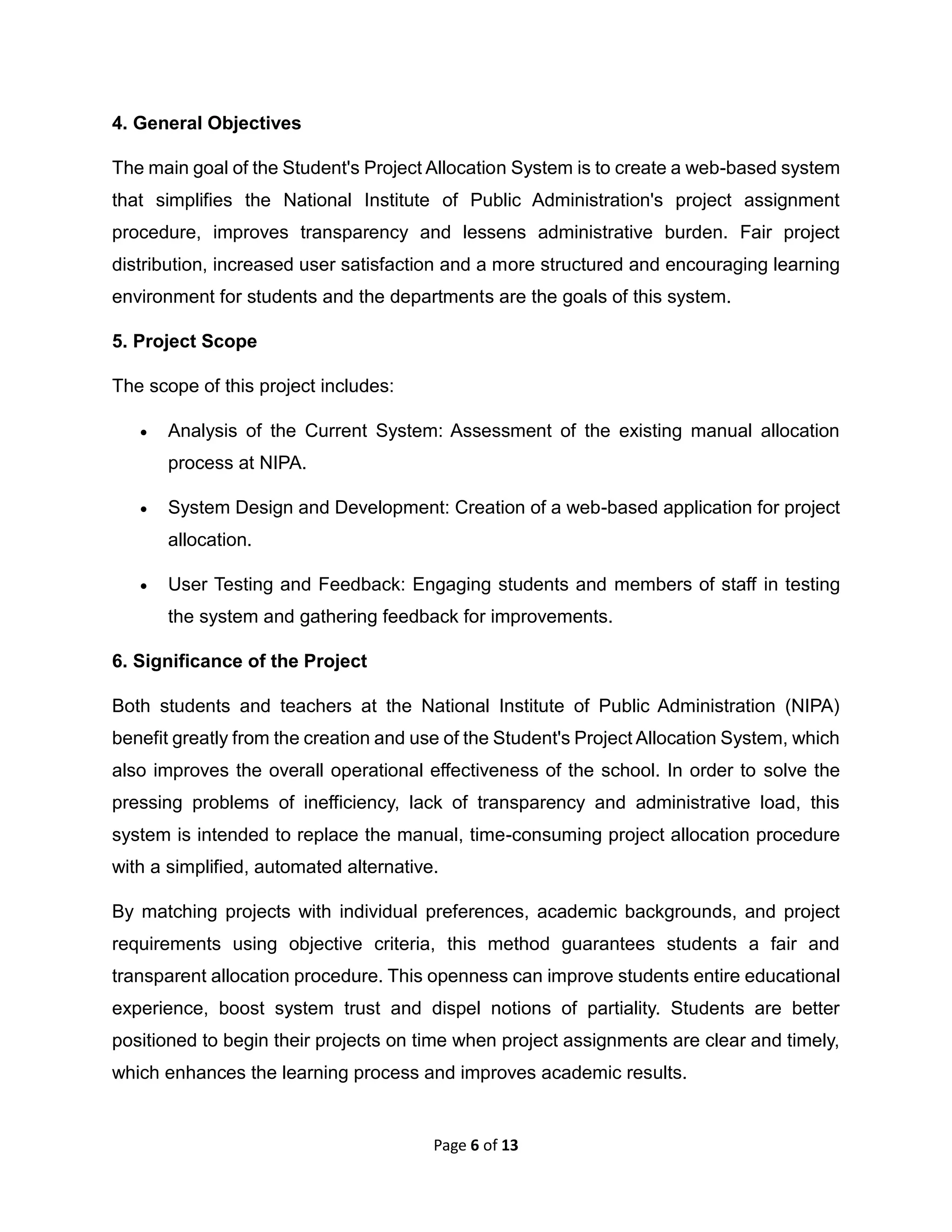 STUDENT’S PROJECT ALLOCATION AND MANAGEMENT SYSTEM | PDF