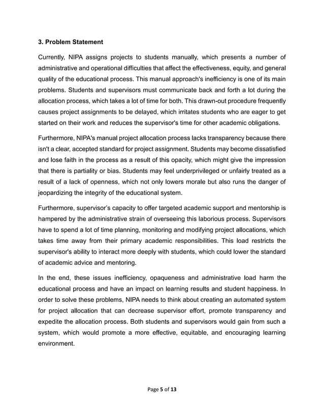 STUDENT’S PROJECT ALLOCATION AND MANAGEMENT SYSTEM | PDF