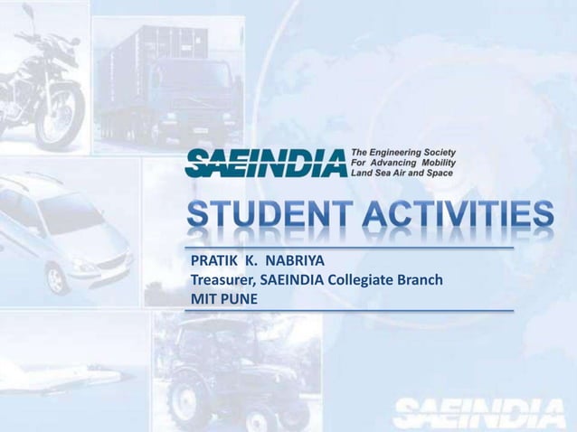 SAEINDIA | Student Activities | PPTX